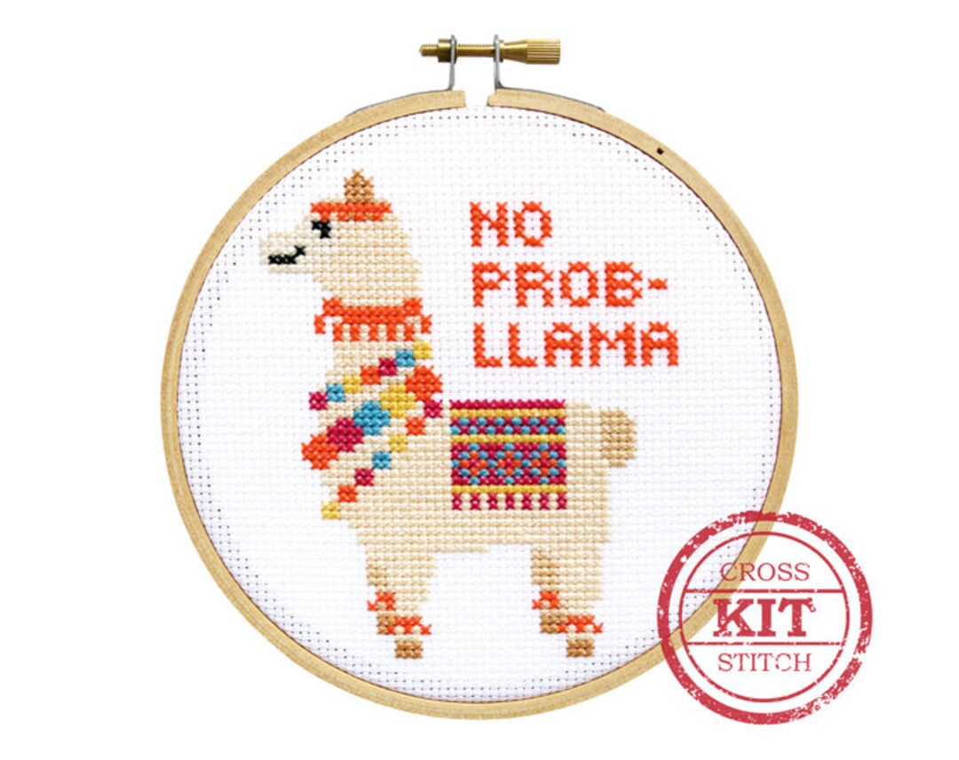 No Prob-llama DIY Cross Stitch Kit - Etsy