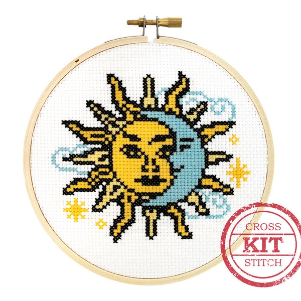 Moon Cross Stitch - Etsy