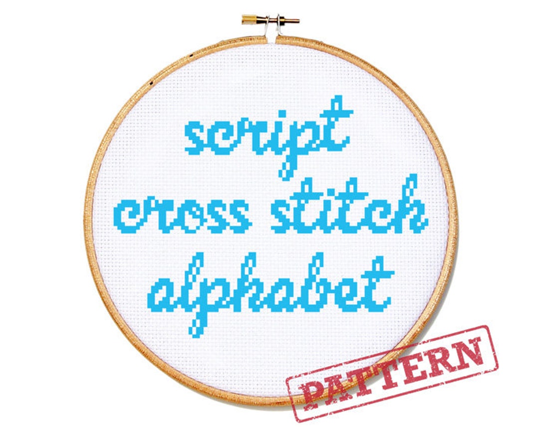 Cross Stitch Cursive Alphabet Pattern Script Font - Etsy