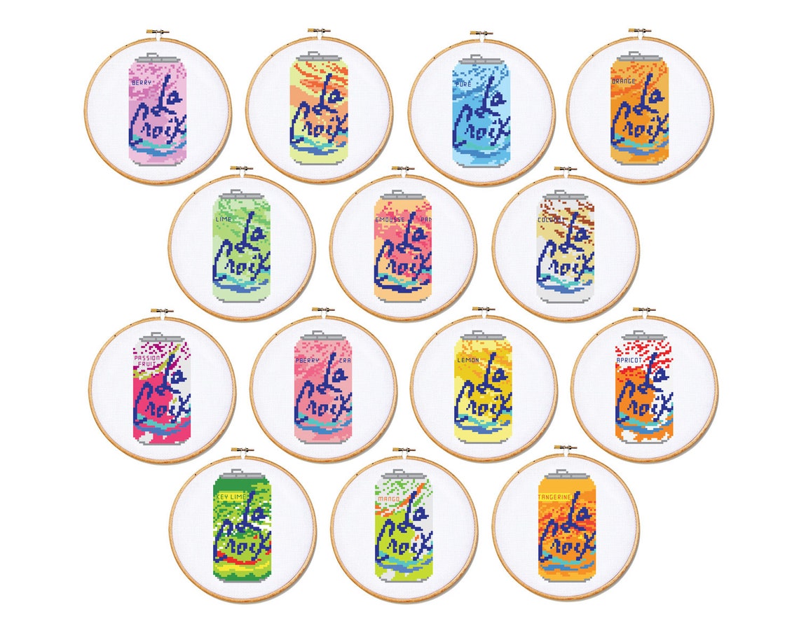La Croix Cross Stitch Patterns Pdfs Set of 14 Flavors - Etsy