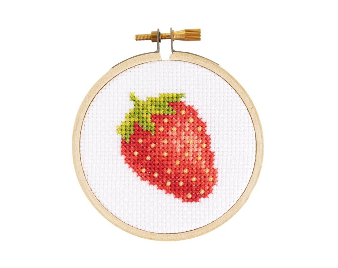 Mini Strawberry Cross Stitch Pattern - Etsy