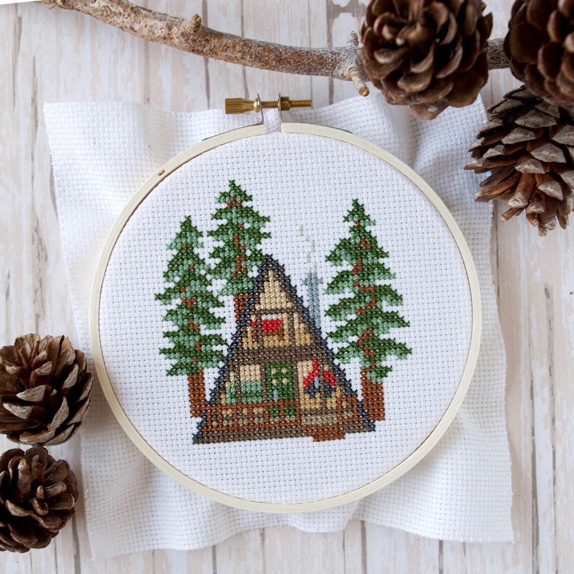 A-frame DIY Cross Stitch Kit - Etsy
