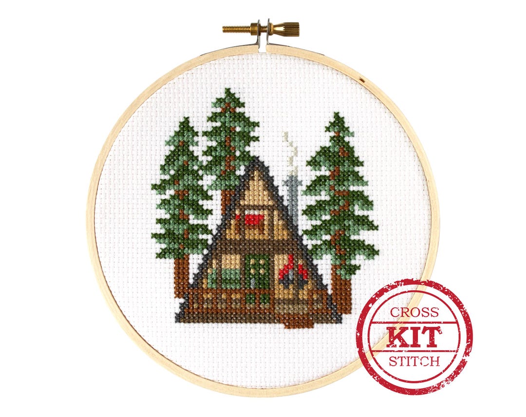 A-frame DIY Cross Stitch Kit - Etsy