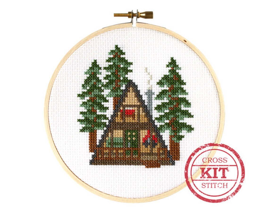 A-frame DIY Cross Stitch Kit - Etsy