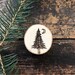 Wood burned tiny pine tree pin or brooch. Handmade by Forage | Etsy