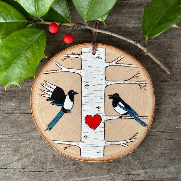 Magpie Ornament - Etsy