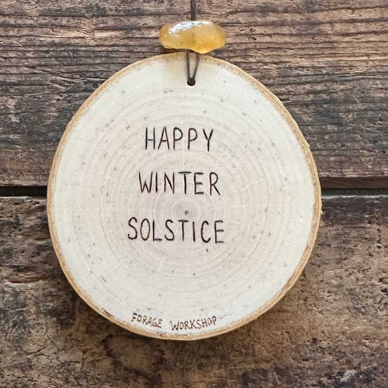 Happy Winter Solstice Ornament or Wall Hanging. Wood Burned - Etsy