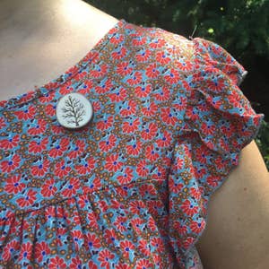 Wood Burned and Painted Sunflower Pin. Wooden Pin. Handmade by Forage ...