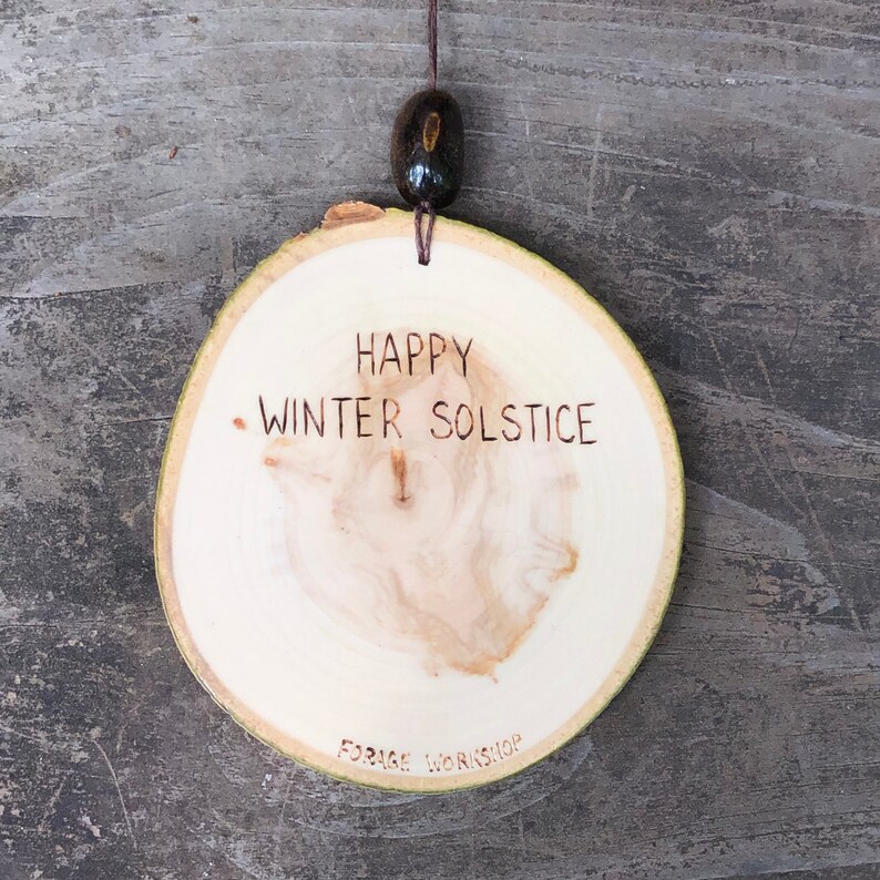 Happy Winter Solstice Ornament or Wall Hanging. Wood Burned - Etsy