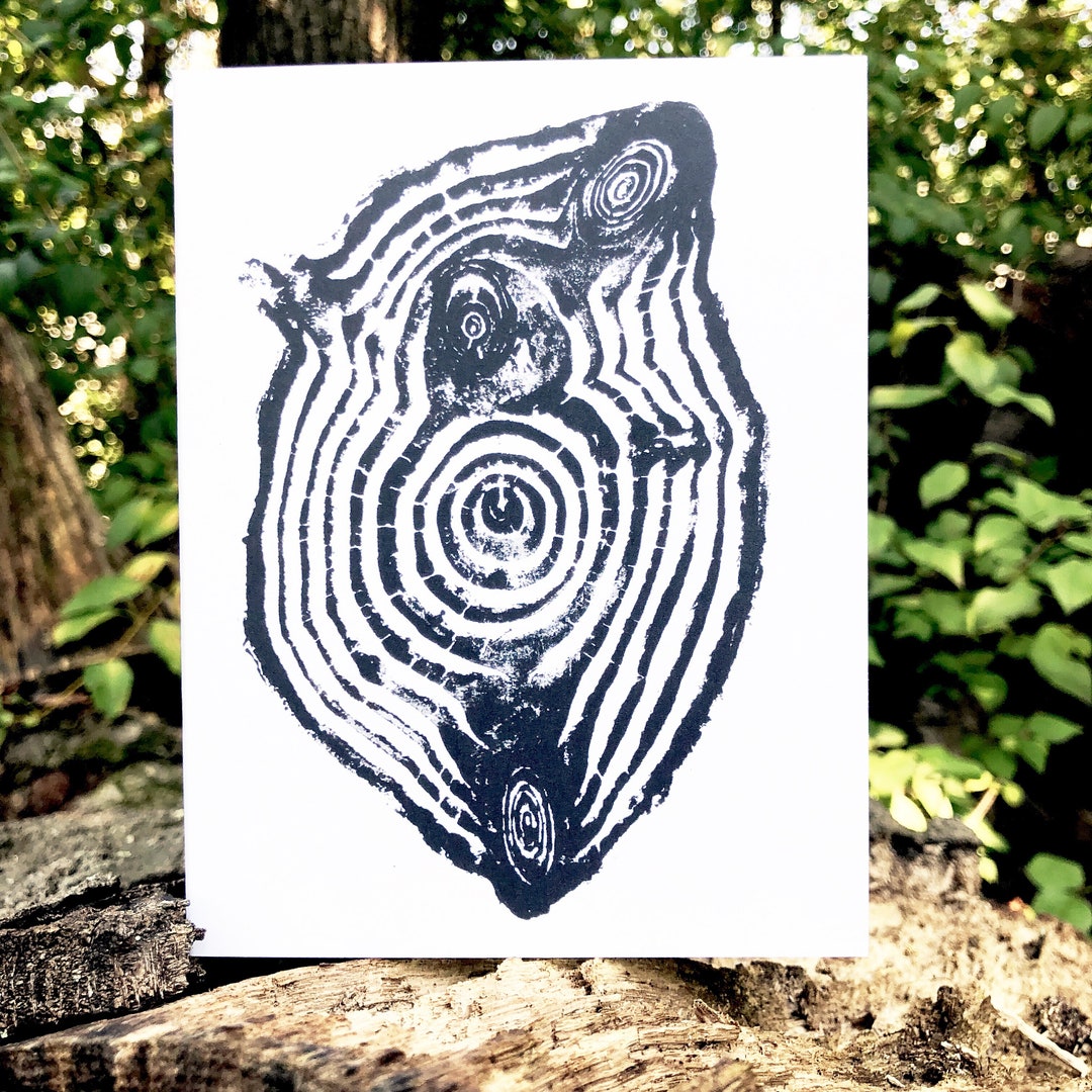 Pine Wood Slice Note Card Set. Printed on 100% Recycled Card Stock 4"x5 ...