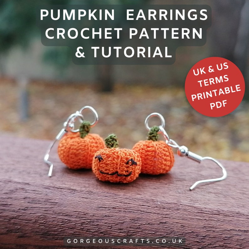 Crochet Pumpkin Earrings, Micro Crochet Pattern, Quick & Easy Make PDF ...