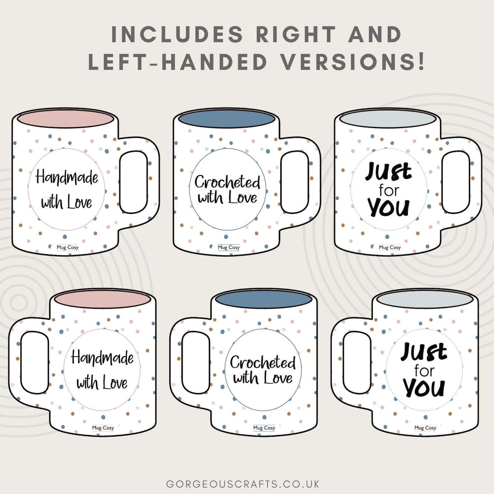 Printable Mug Cozy Display Cards, Handmade Mug Hug Labels (digital PDF ...