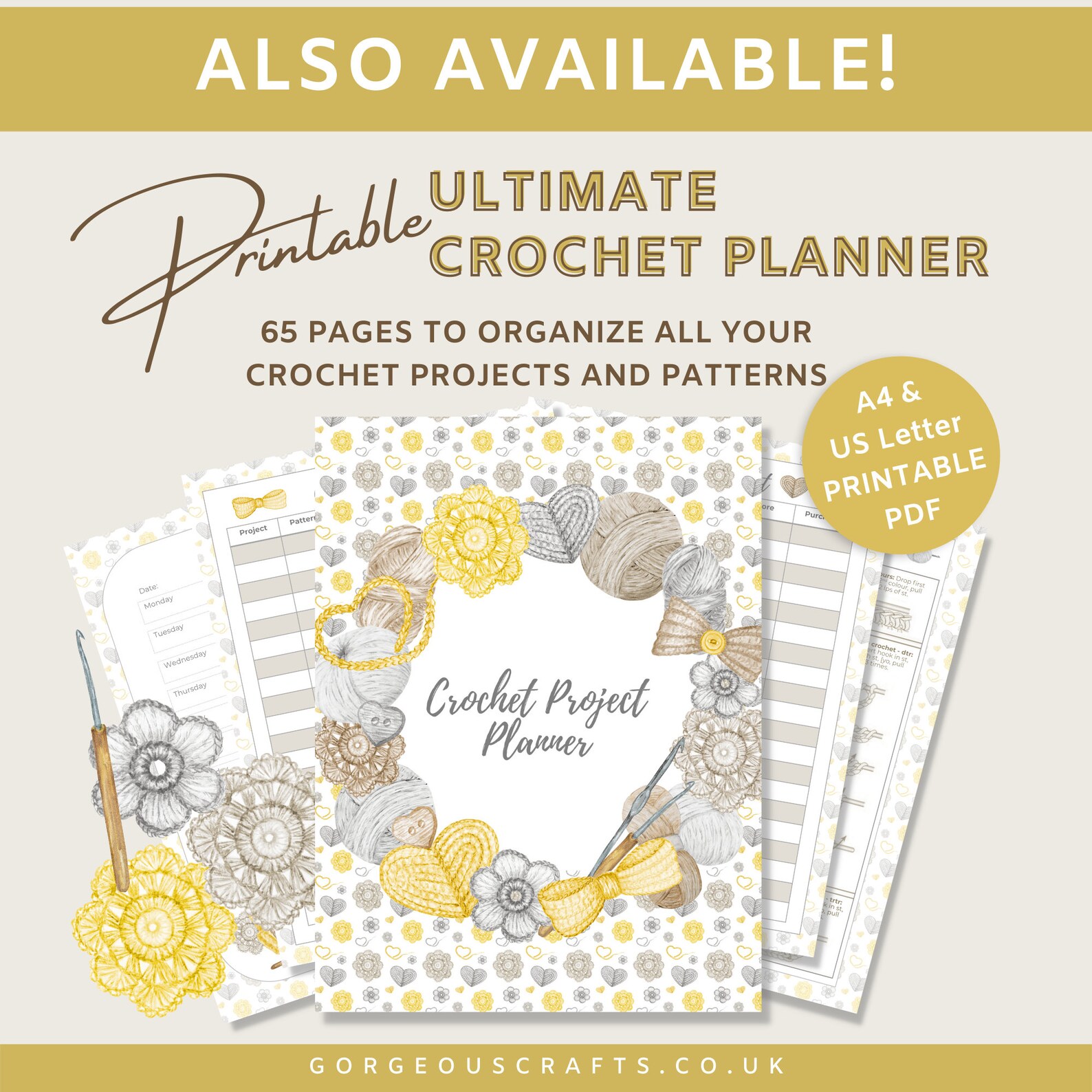 Printable Work in Progress Cards, WIP Hang Tag for Handmade Crochet ...