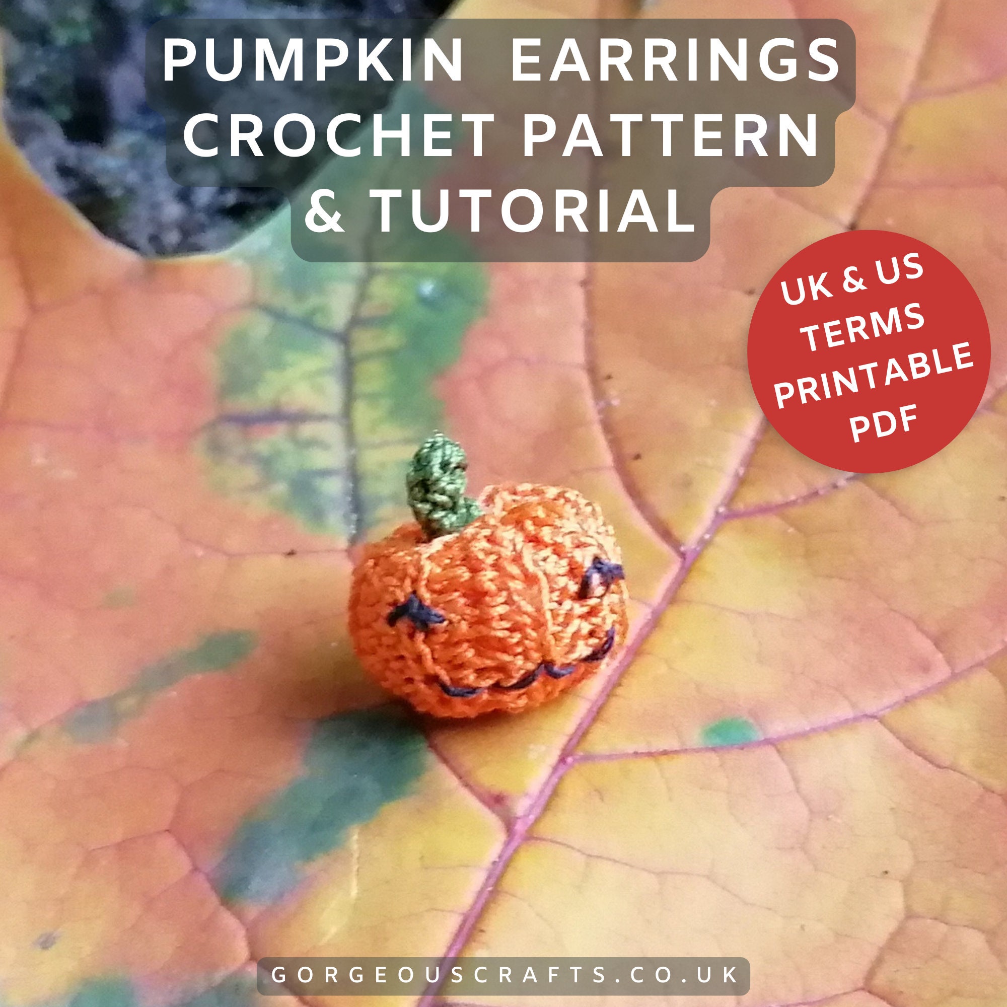 Crochet Pumpkin Earrings, Micro Crochet Pattern, Quick & Easy Make PDF ...