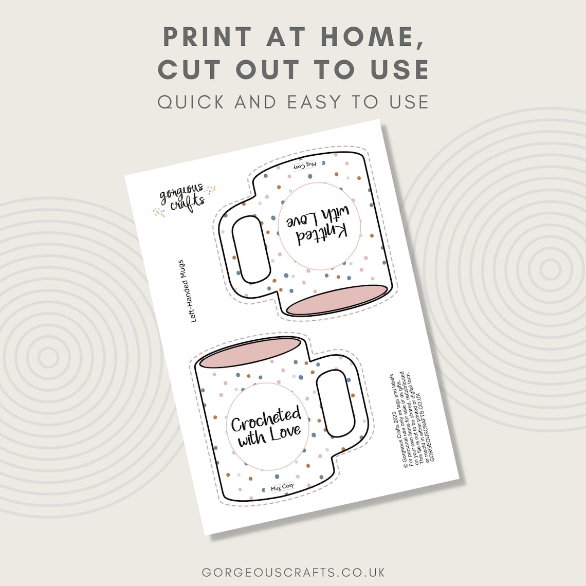 Printable Mug Cozy Display Cards, Handmade Mug Hug Labels (digital PDF ...