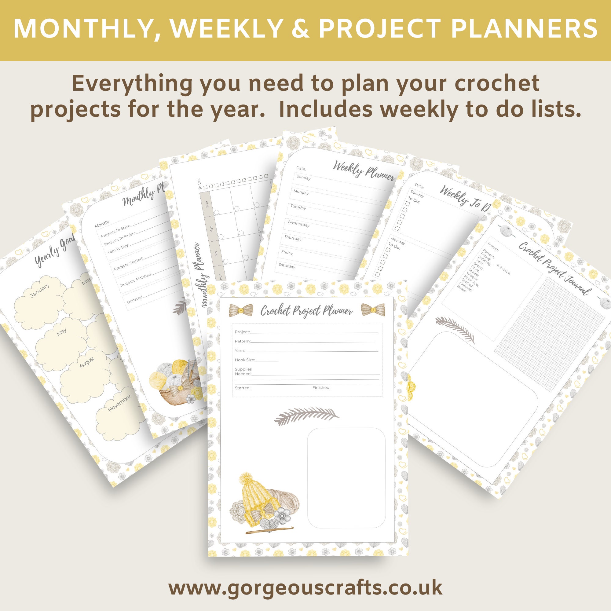 Printable Crochet Project Planner, Organise Your Projects and Patterns ...