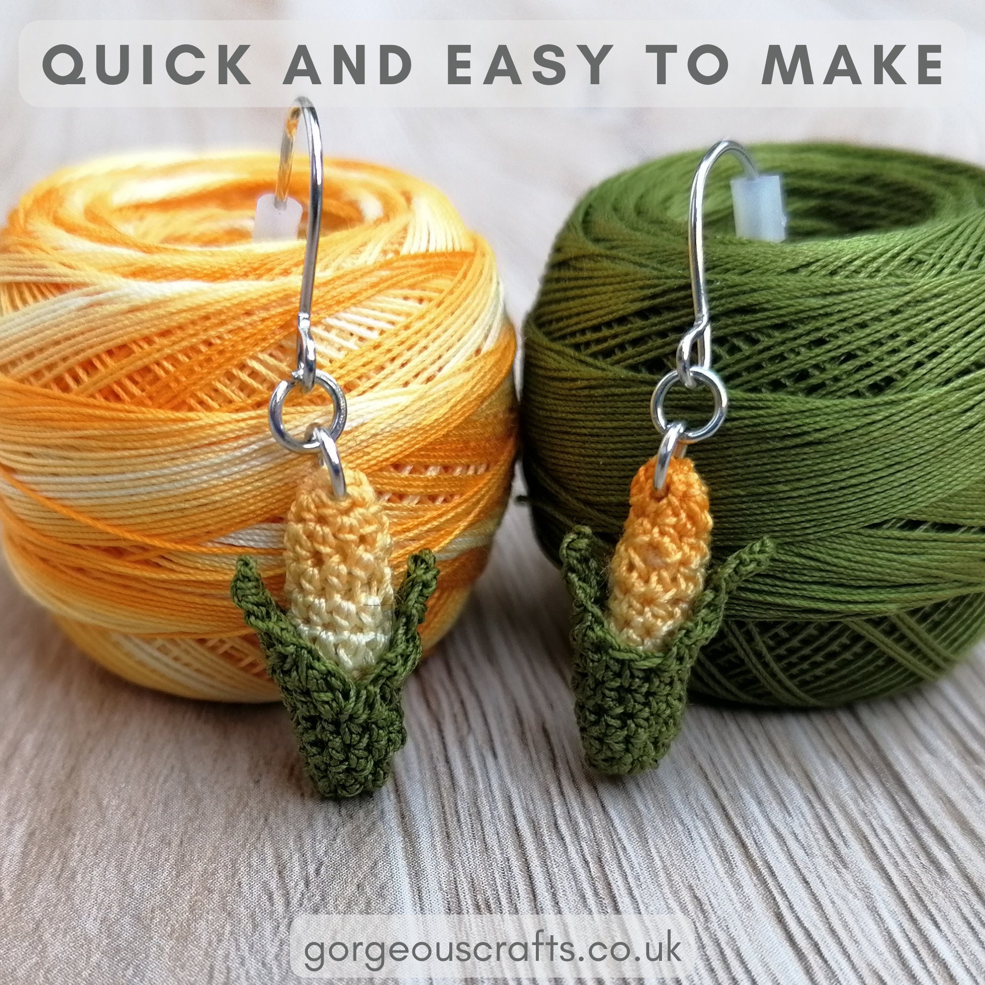 Crochet Corn Earrings, Micro Crochet Pattern, Quick & Easy Make PDF ...