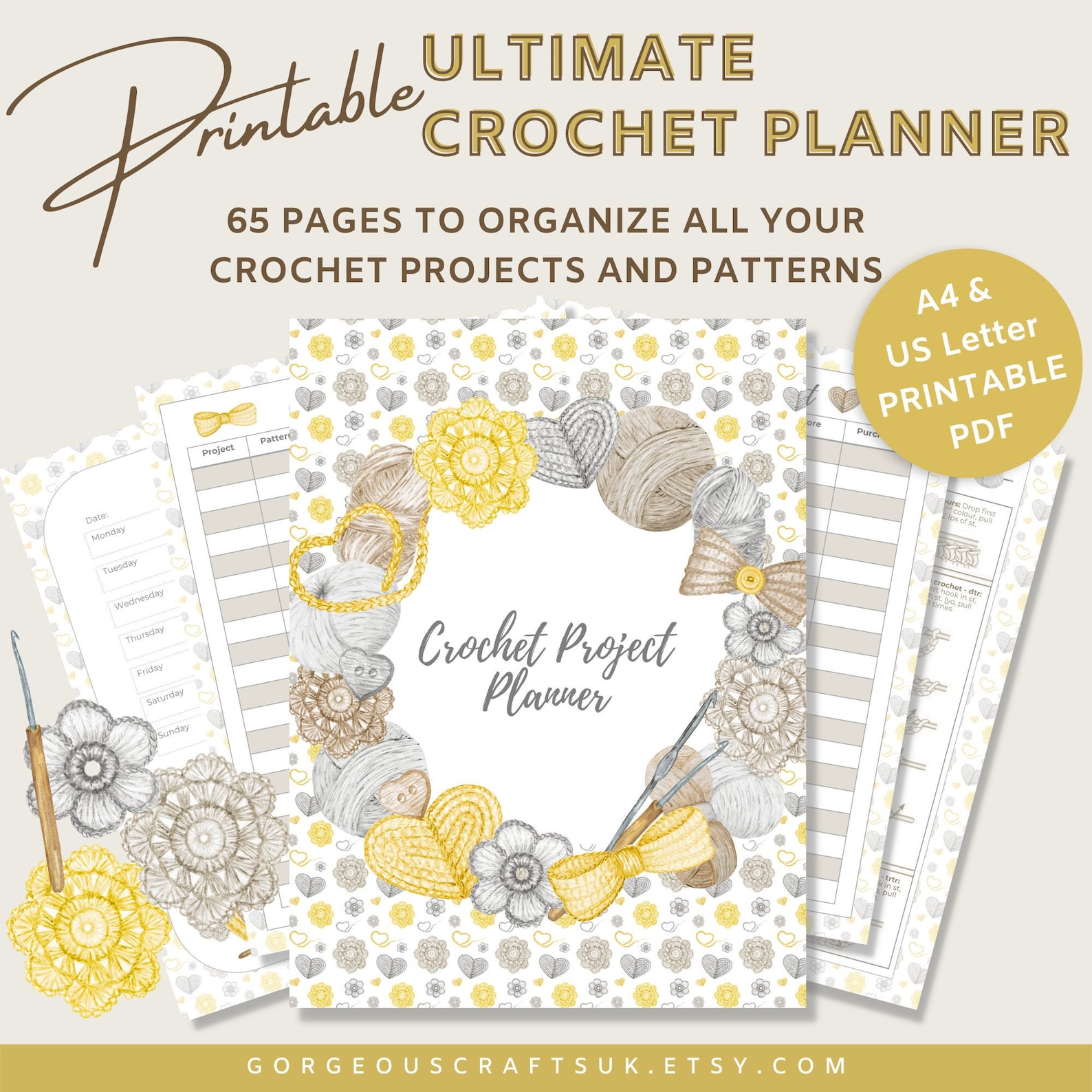 Printable Crochet Project Planner, Organise Your Projects and Patterns ...