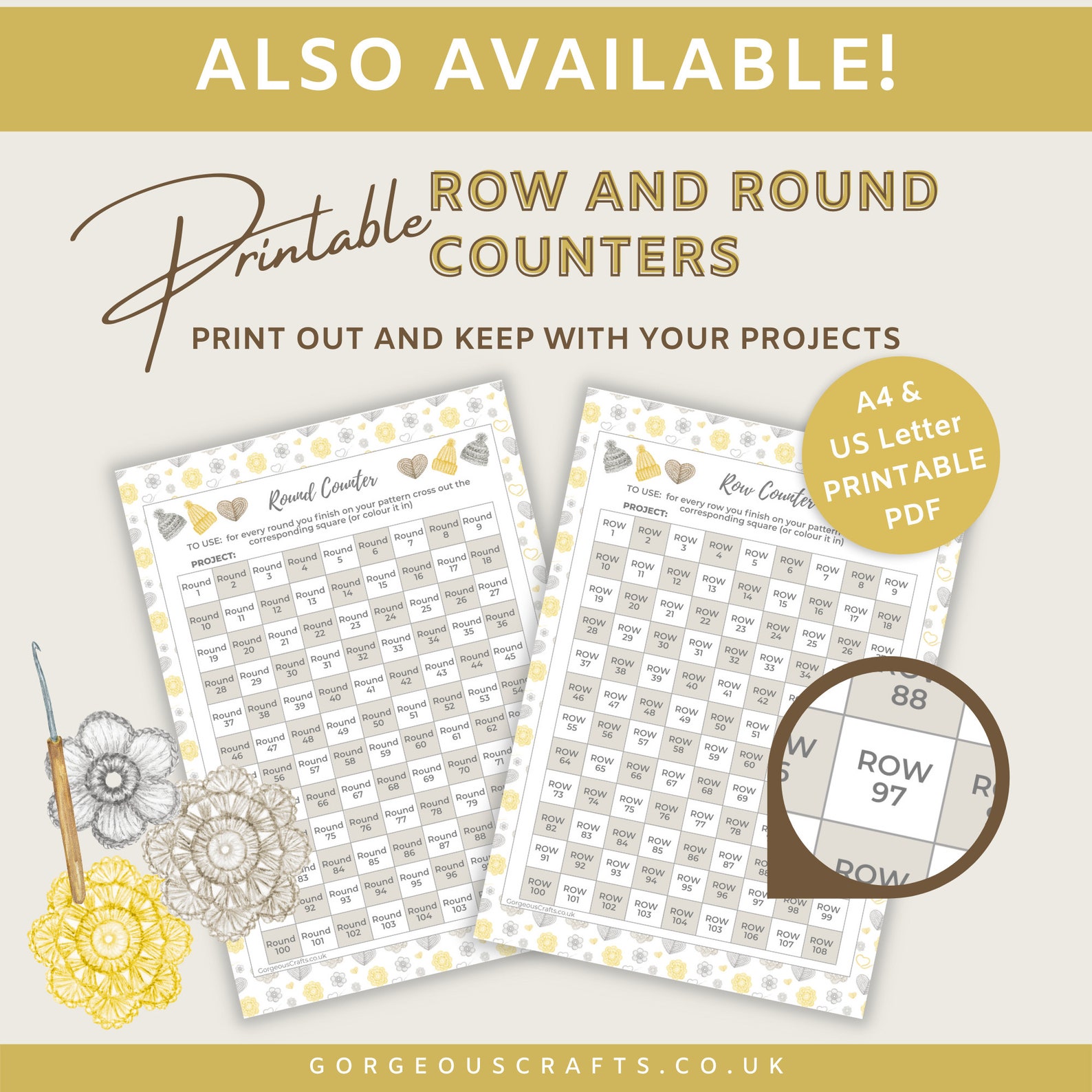 Printable Work in Progress Cards, WIP Hang Tag for Handmade Crochet ...