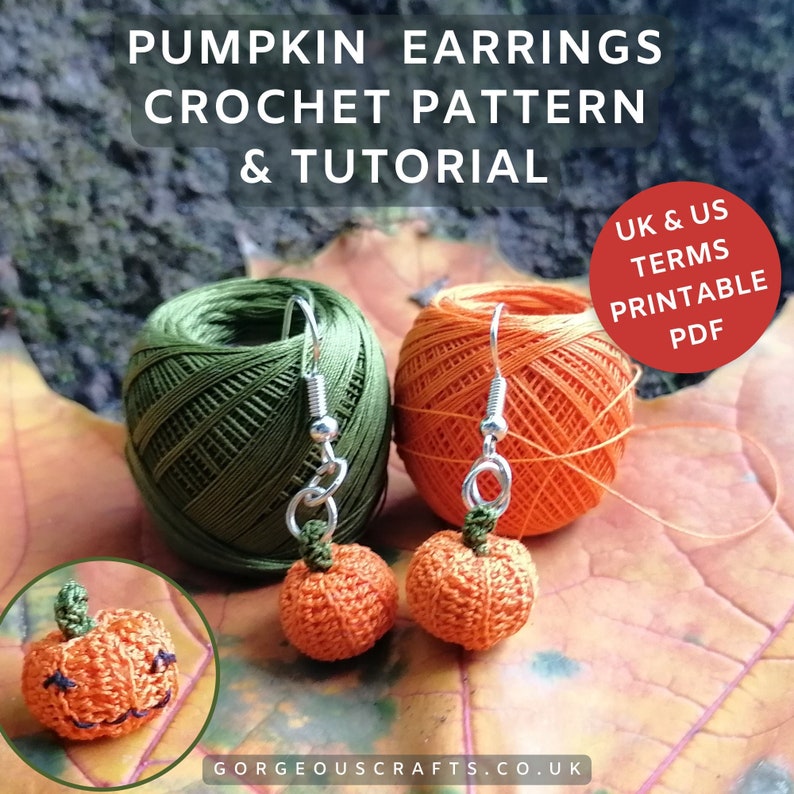 Crochet Pumpkin Earrings, Micro Crochet Pattern, Quick & Easy Make PDF ...
