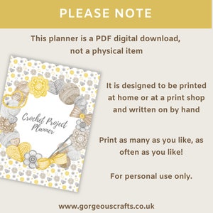 Printable Crochet Project Planner, Organise Your Projects and Patterns ...