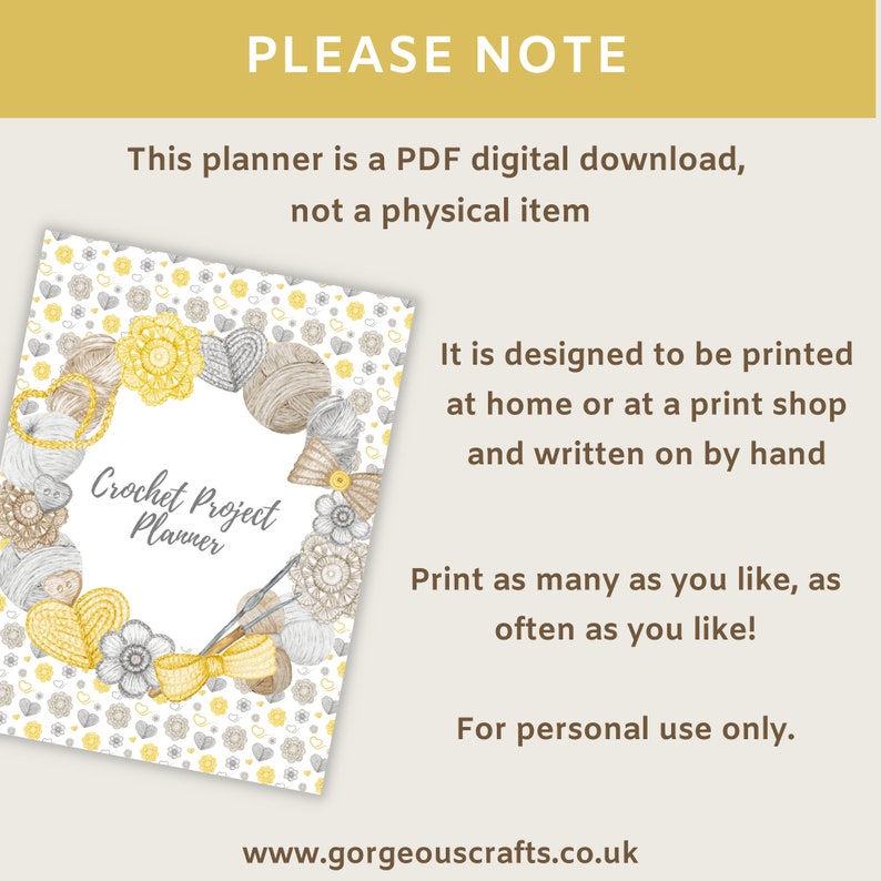 Printable Crochet Project Planner, Organise Your Projects and Patterns ...