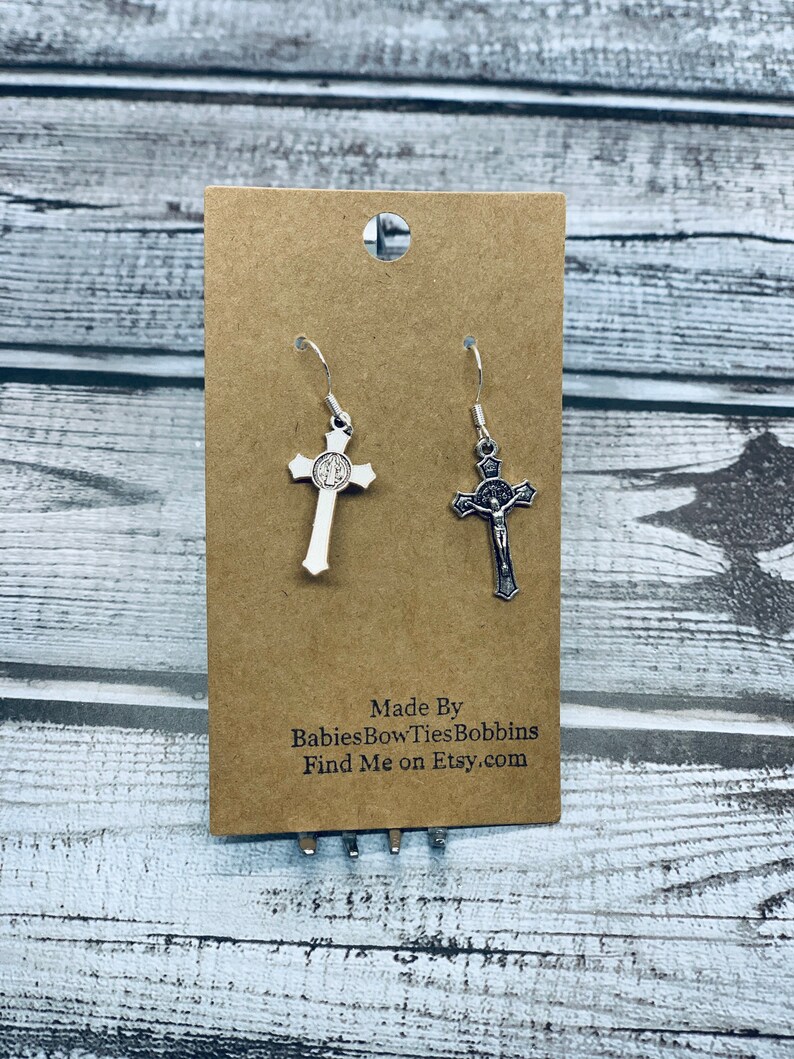 Catholic Saint Religious Earrings / Jewelry / St. Benedict - Etsy