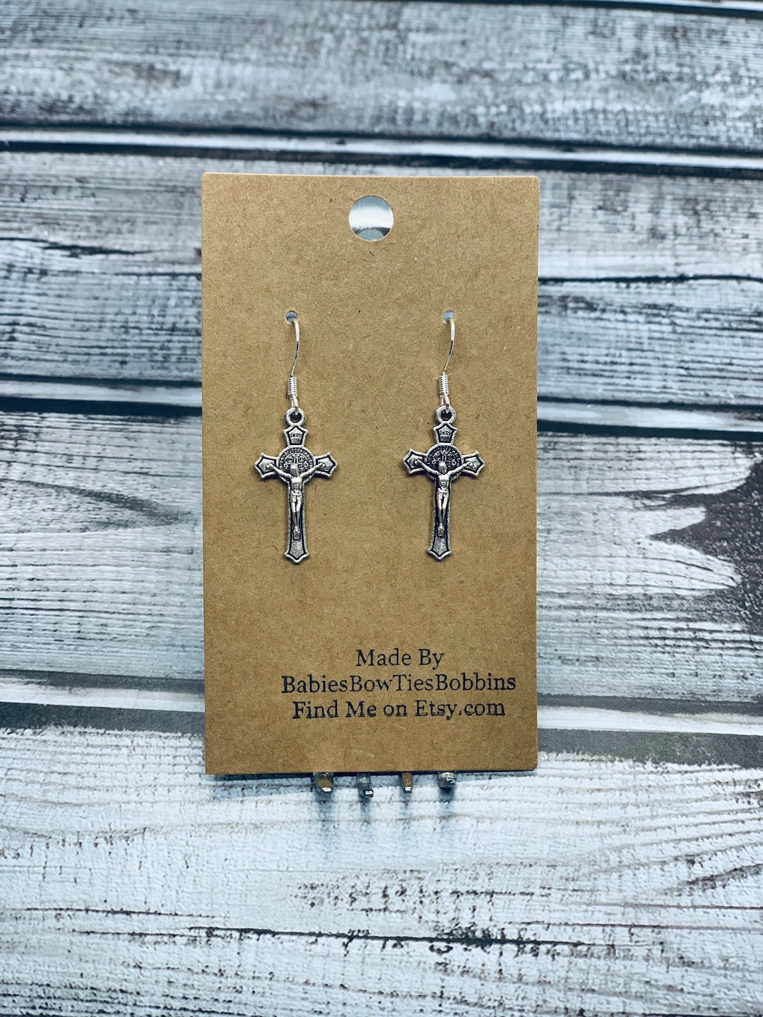 Catholic Saint Religious Earrings / Jewelry / St. Benedict Medal ...