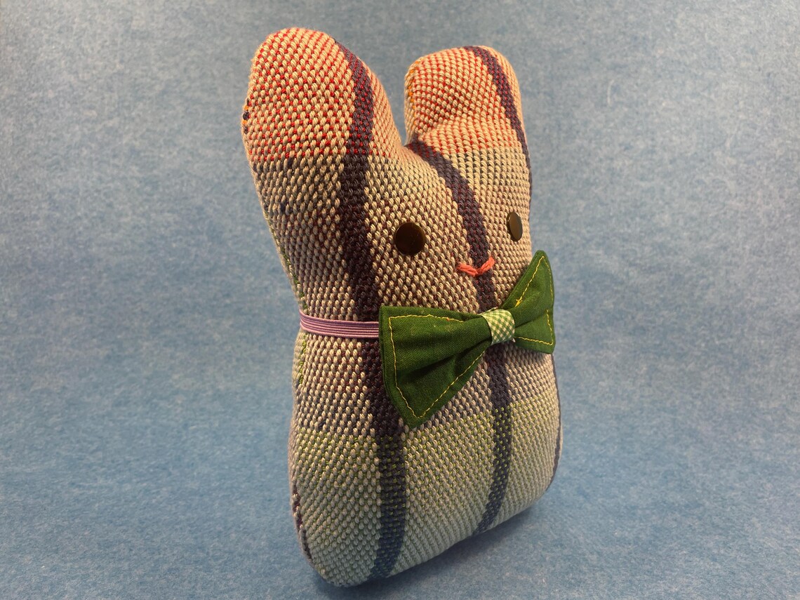 Bunny Rabbit Plush Stuffed Animal - Plushie Sewn From Handwoven Cotton ...