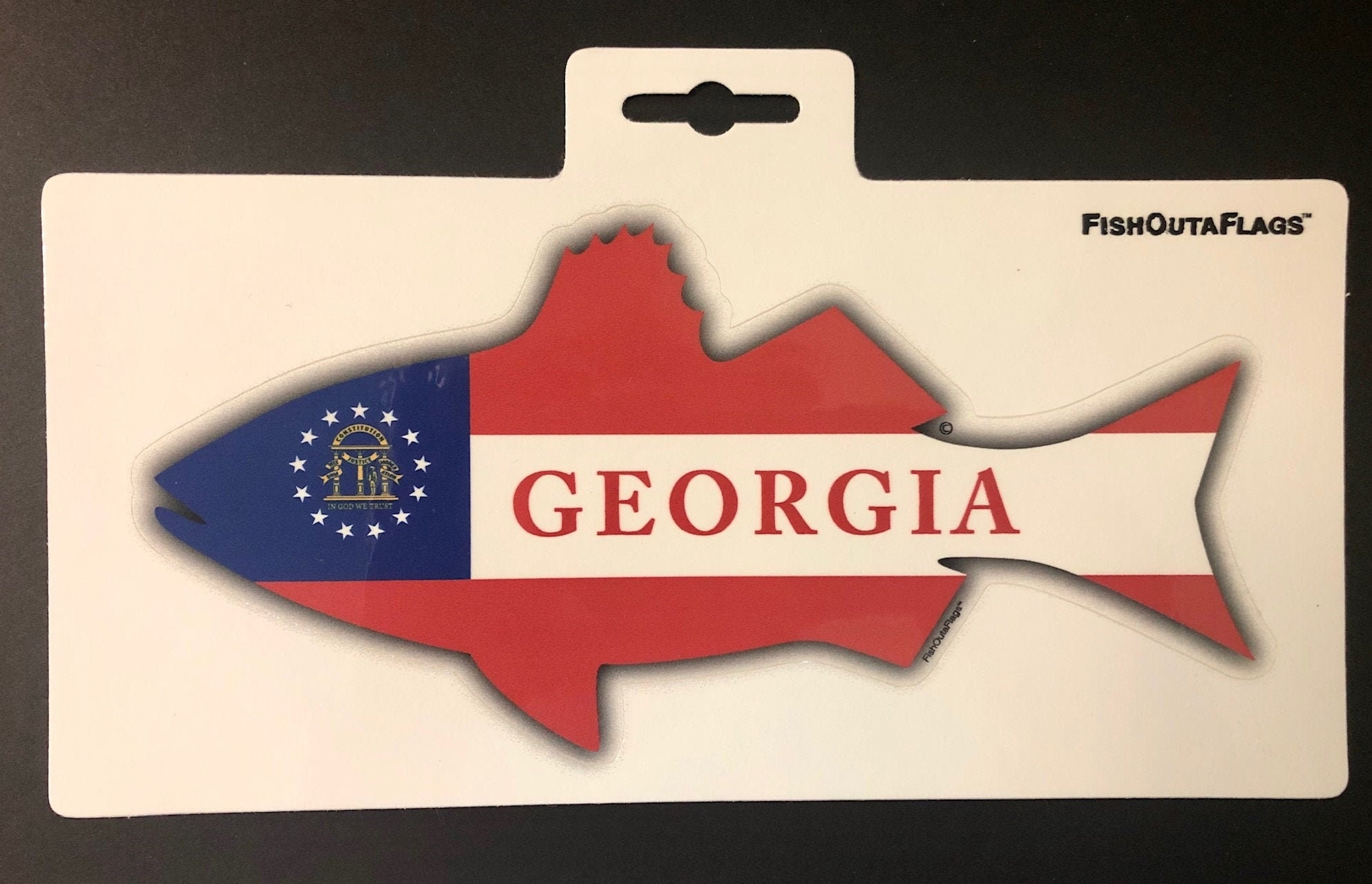 Georgia State Flag Large Fish Decal - Etsy