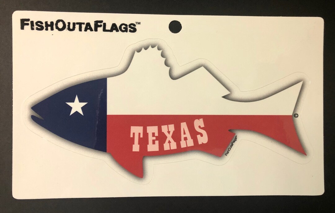 Texas State Flag Bass Fish Decal - Etsy