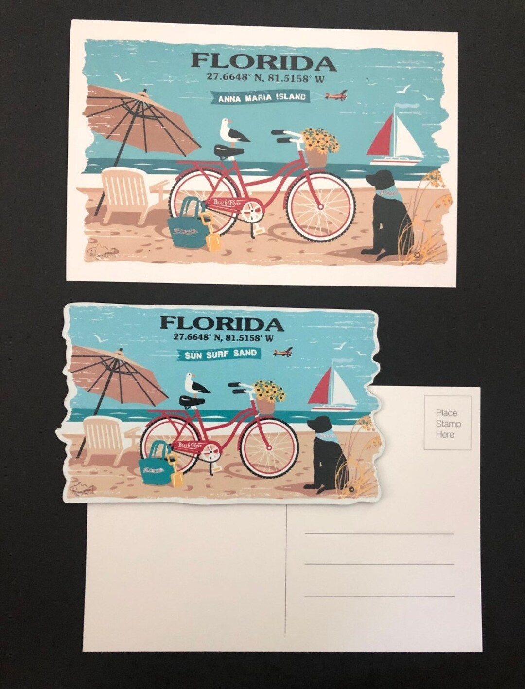Florida Beach Anna Maria Island Postcard and a Magnet - Etsy