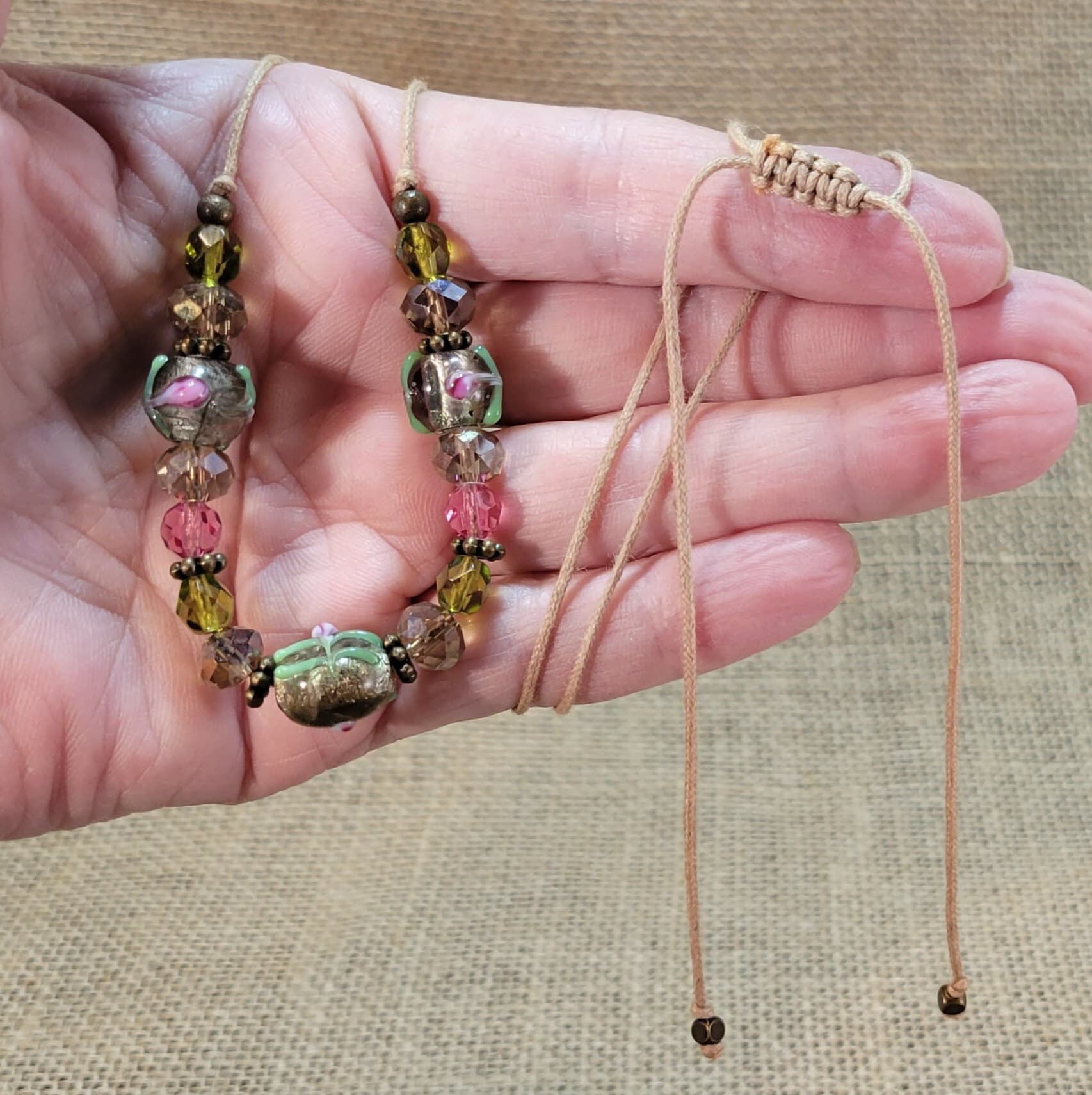 Adjustable Sliding Knot Necklace. Choker, Long Necklace, Hand Beaded ...