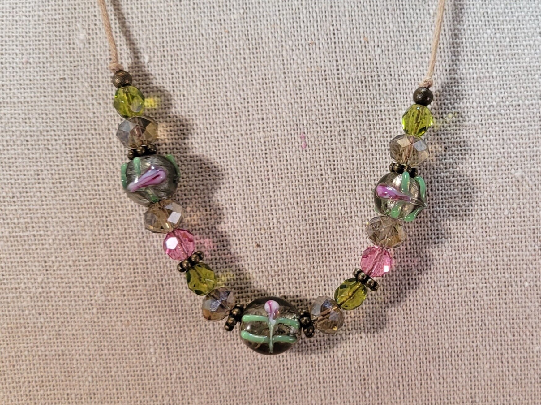 Adjustable Sliding Knot Necklace. Choker, Long Necklace, Hand Beaded ...