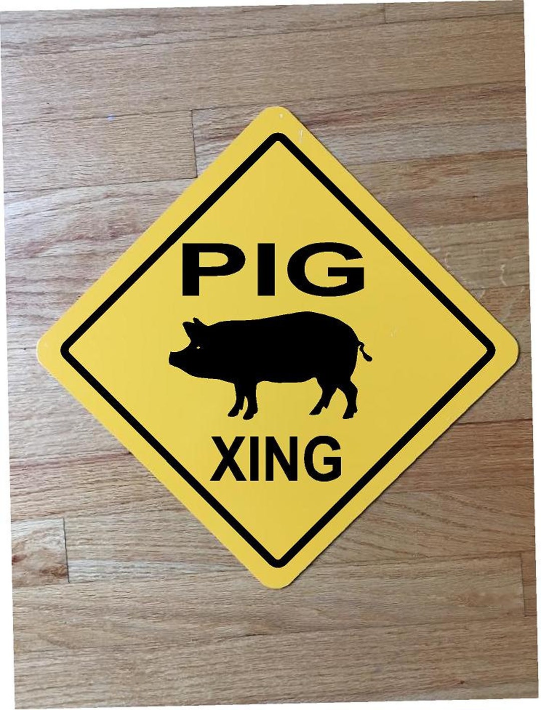 Pig Xing 12x12 Yellow Aluminum Sign - Etsy