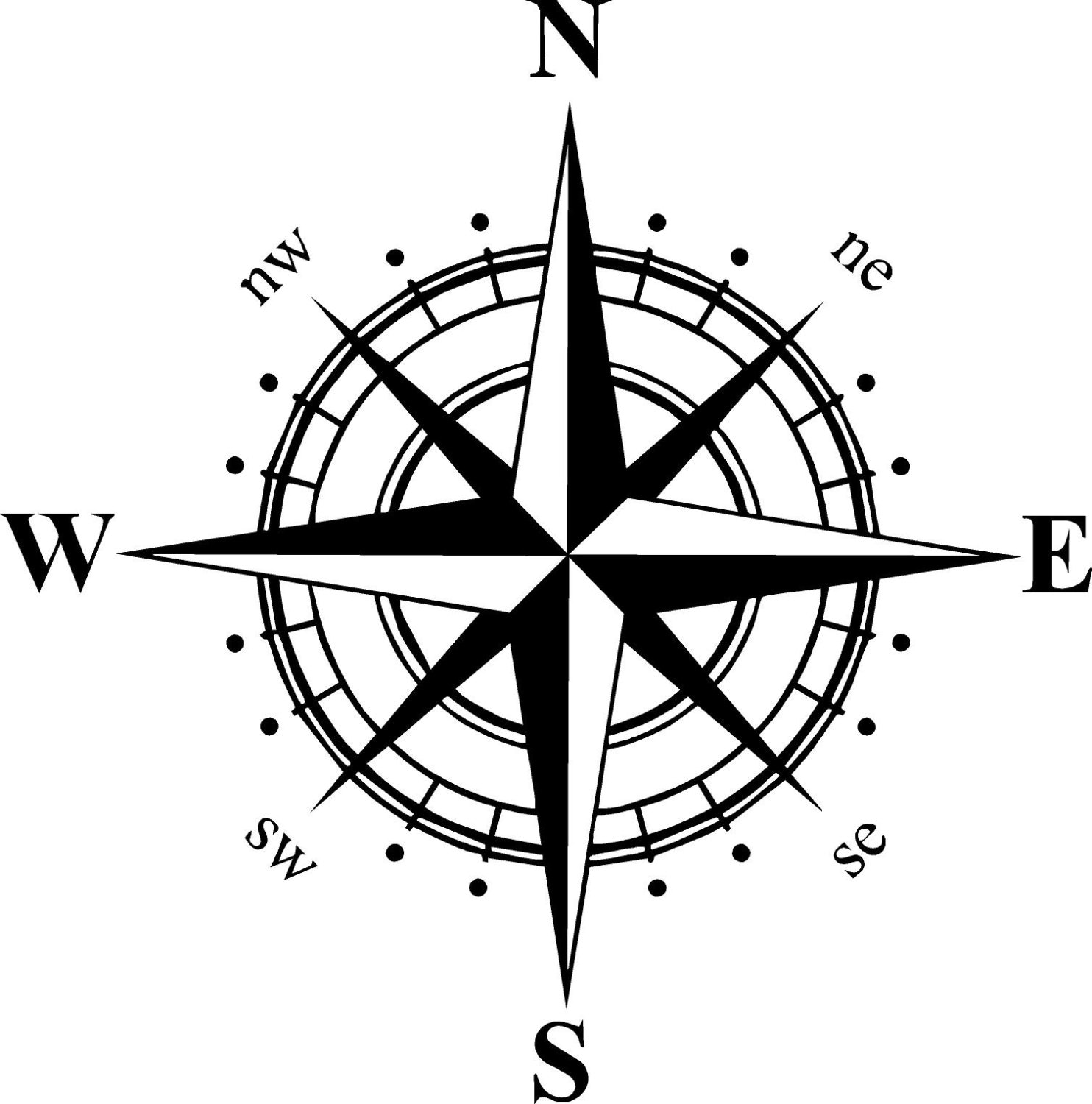 Compass Rose Sticker Nautical Sticker Compass Rose Decal - Etsy