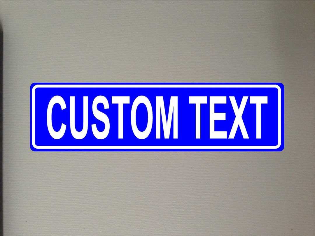 Blue Metal Street Sign Outdoor With Lettering on One Side 24"l X 6"h ...