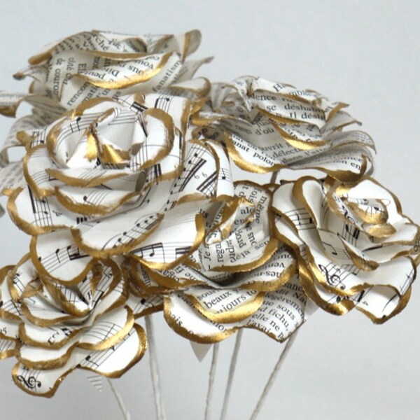 Gold Paper Flowers - Etsy