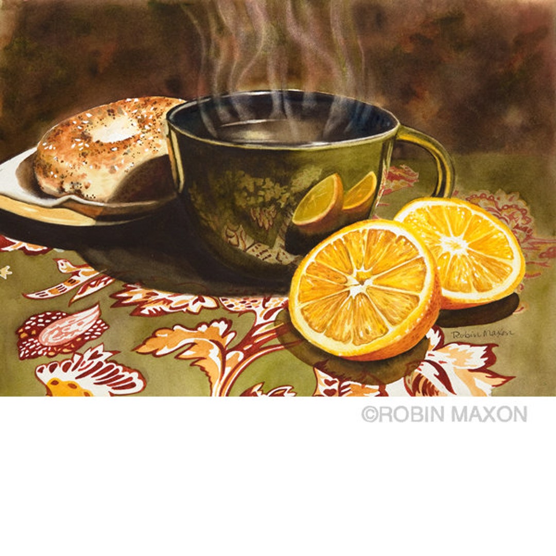 My Favorite Breakfast: Watercolor Painting by Robin Maxon - Etsy