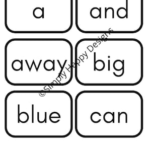 Pre-kindergarten Sight Words Flashcards, Basic Sight Words, Dolch Sight ...