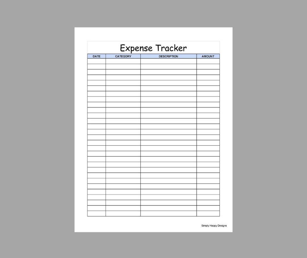 Expense Tracker Printable PDF Letter Size - Etsy