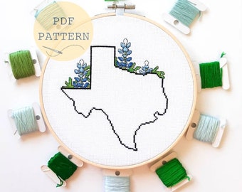 Texas Cross Stitch | Etsy