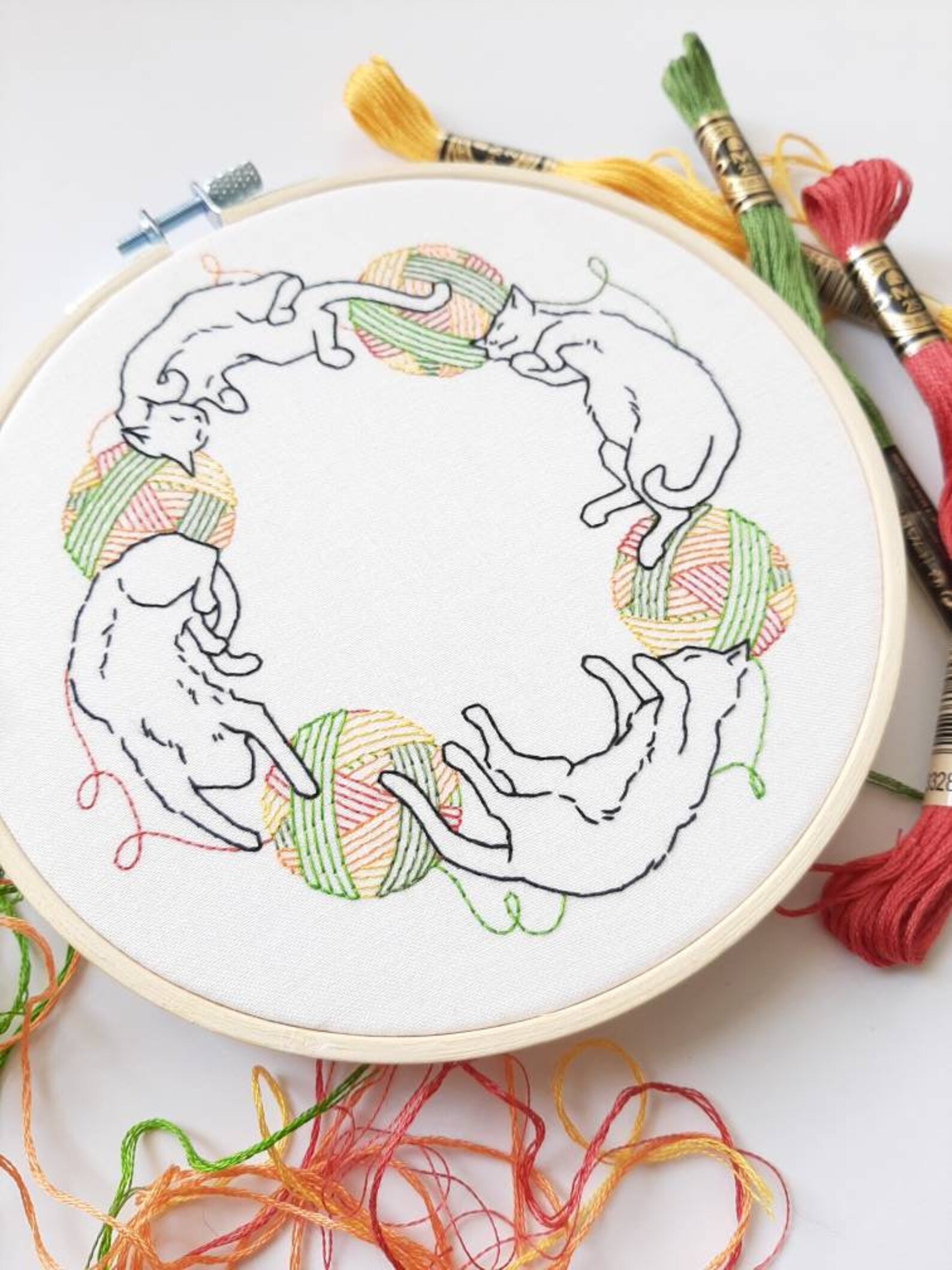 Nap Cats Hand Embroidery Pattern / Diy Embroidery Hoop / Pdf - Etsy