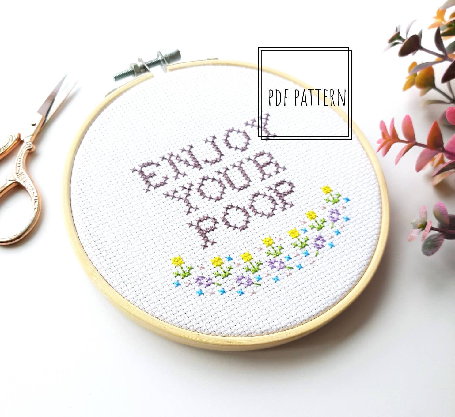 Digital PDF Enjoy Your Poop Counted Cross Stitch Pattern X | Etsy