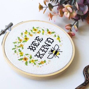Bee Kind Digital PDF Pattern Cross Stitch Pattern Stay at - Etsy