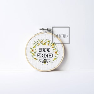 Bee Kind Digital PDF Pattern Cross Stitch Pattern Stay at - Etsy