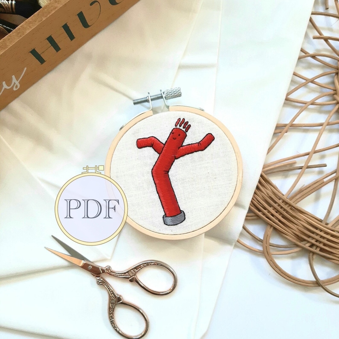 Wacky Waver Embroidery Pattern - Hand Embroidery Pattern - Inflatable ...