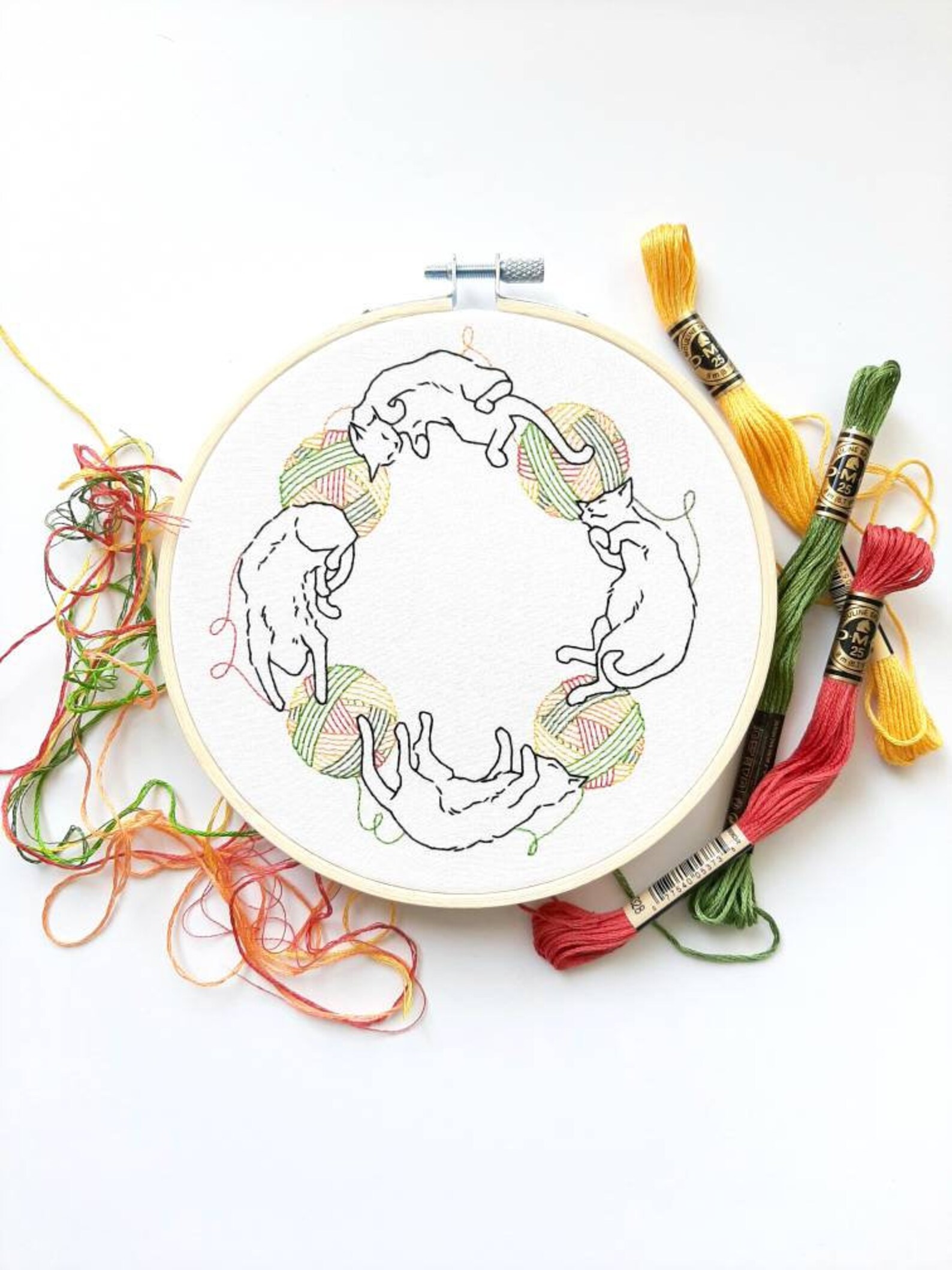 Nap Cats Hand Embroidery Pattern / Diy Embroidery Hoop / Pdf - Etsy