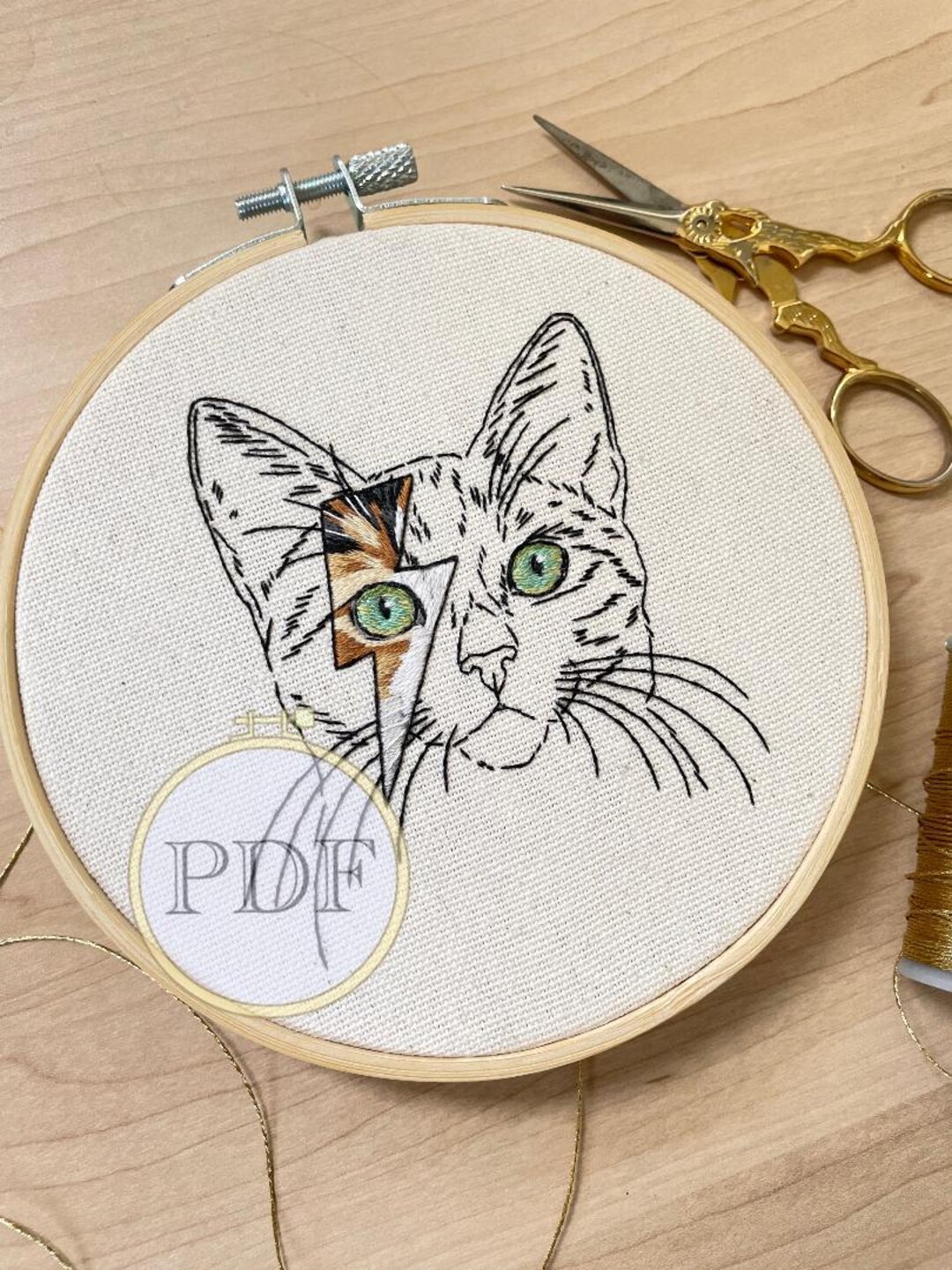 Cat Embroidery Pattern: Thread Painting Design (PDF Pattern) - Etsy