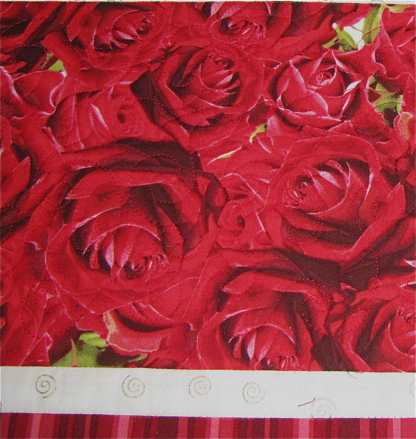 A Handmade Quilted Red Roses Table Runner Hand Crafted 42 - Etsy